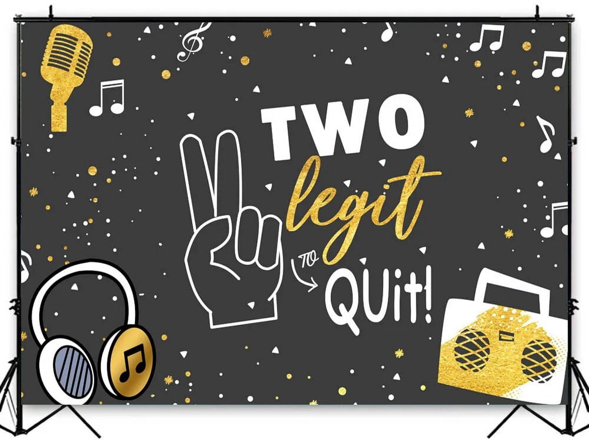 Two Legit to Quit Birthday Backdrop Two Legit 2nd Birthday Background ...