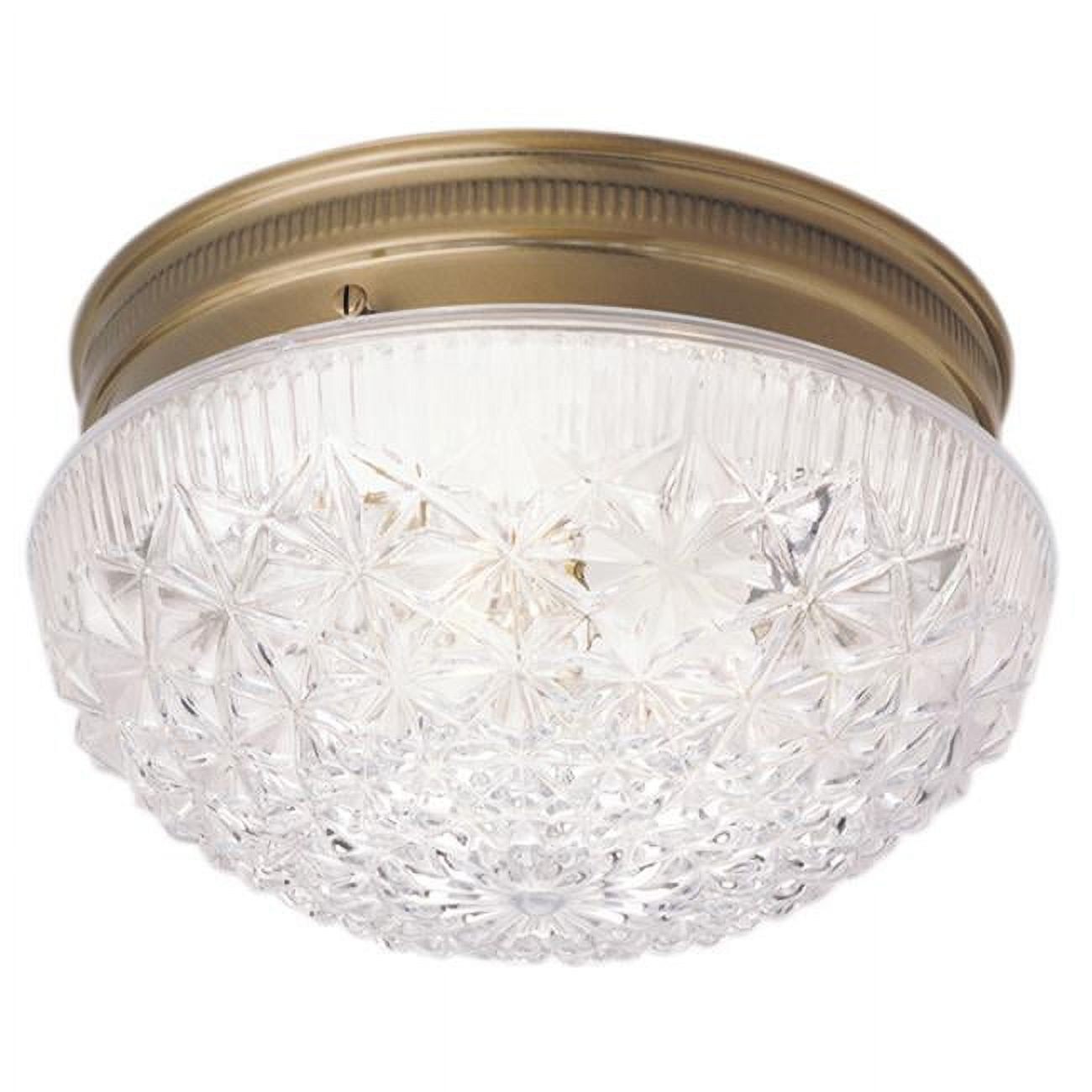 Two Light Flush Mount Faceted Glass Ceiling Fixtur - Walmart.com