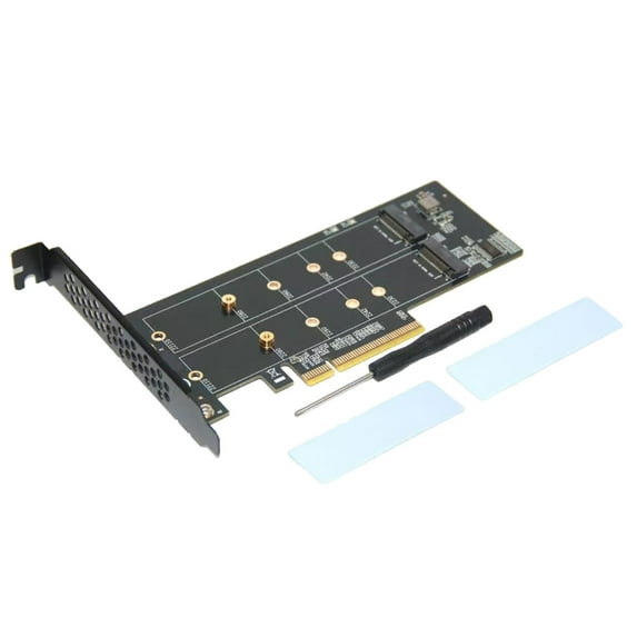 Two M.2 NVME M Key PCIe X8 Adapters Board PCIE Split Card with ...