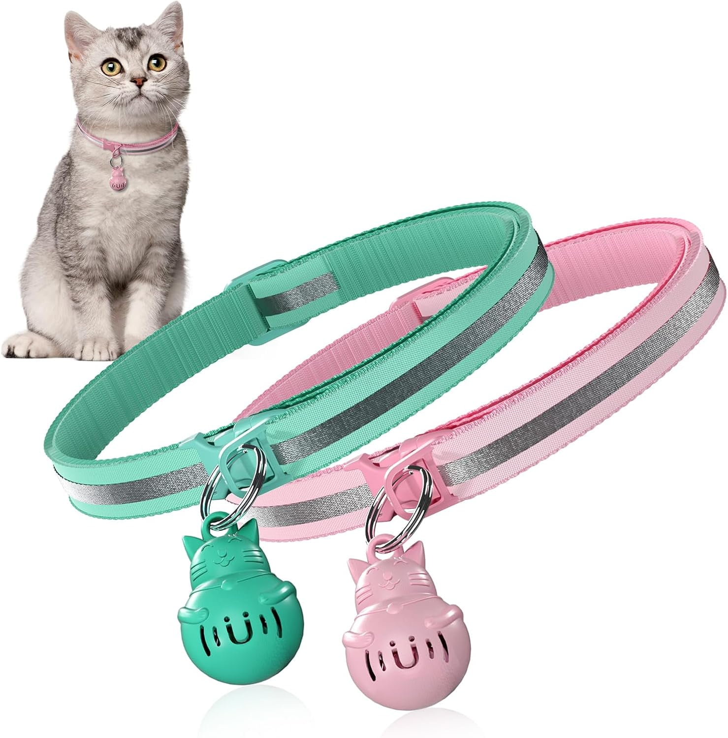 Two Magnetic Collar Key, Pink and Green - Only for Collar Activated Cat ...