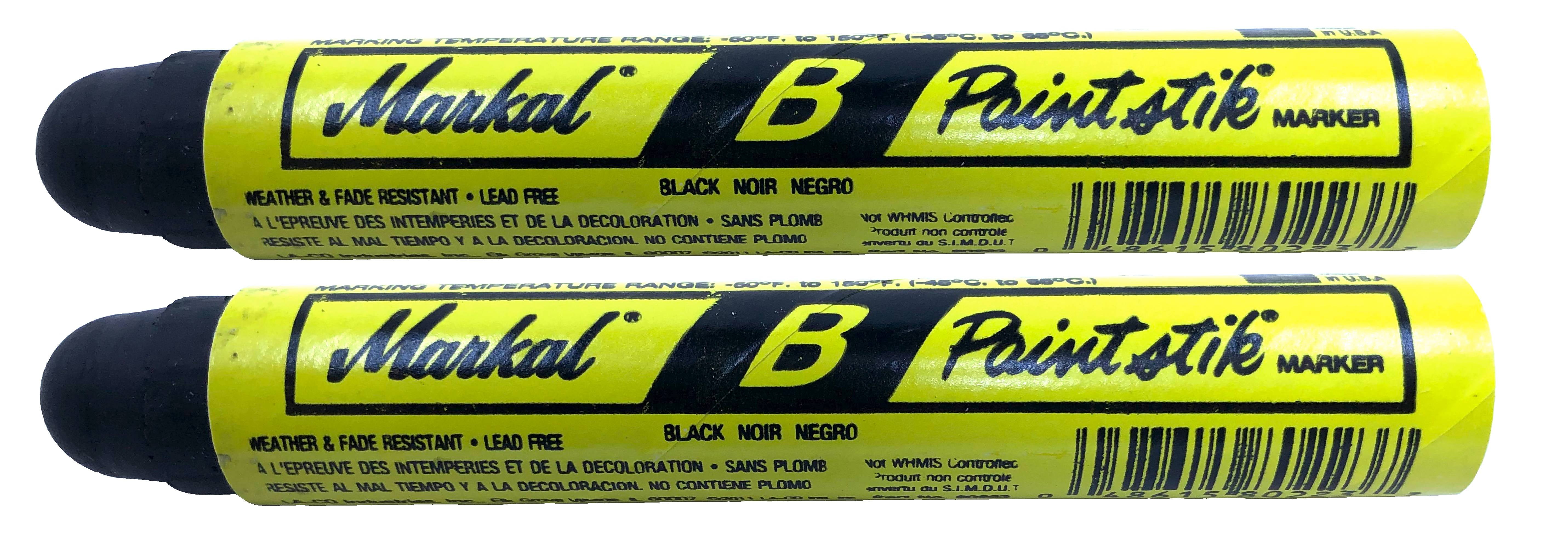 Two Markal B Black Tire Chalk Paint Stick Crayon Surface Markers ...