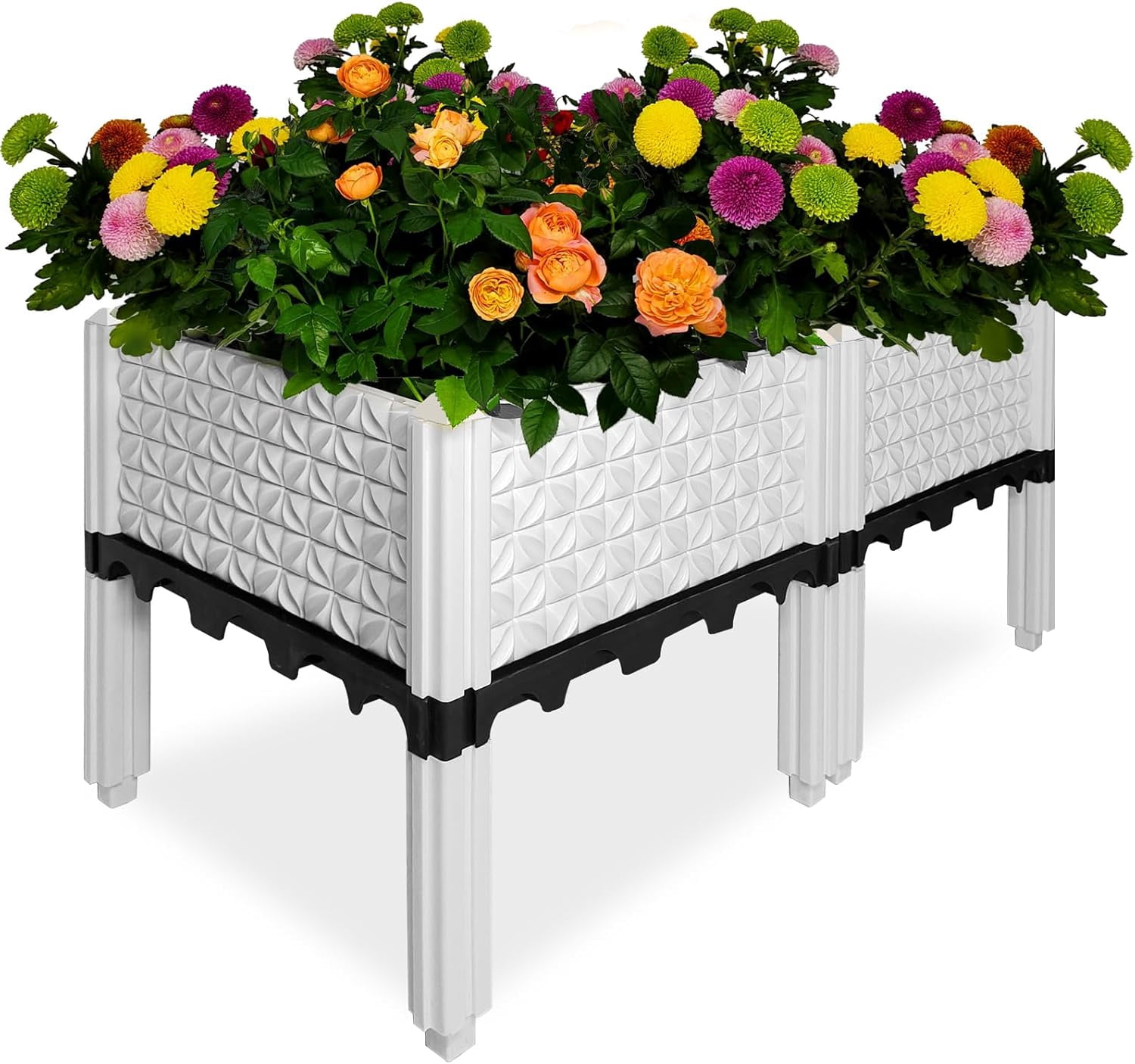 Two Modular Raised Garden Bed with Legs Planters for Outdoor Plants ...
