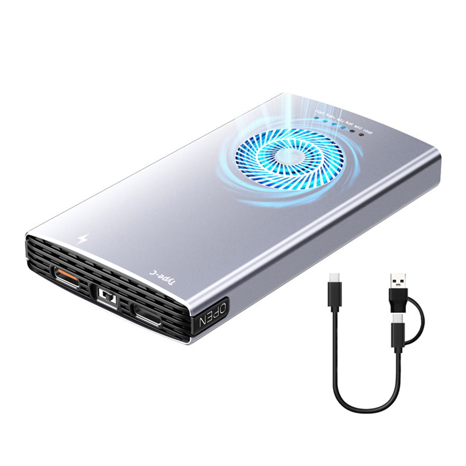 Two NVME Ngffs Externals Hard Drive Enclosure USB C 20Gbps Metal Case ...