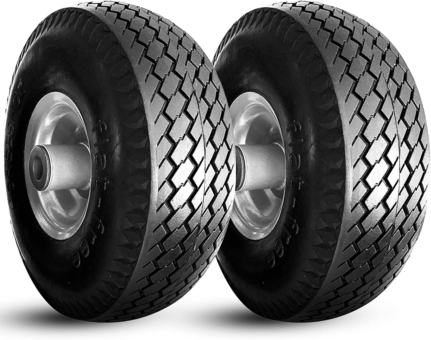 Two New Sawtooth 4.10/3.50-4 Flat Free Tires fits Toro Walk-behind ...