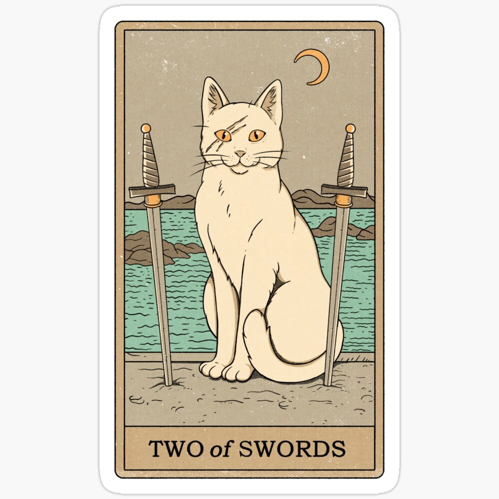 Two Of Swords Glossy Sticker Phone Decal Water Bottle Stickers Car ...