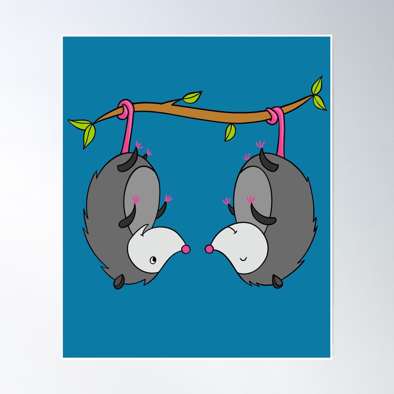 Two Opossums Best Friends Poster Wall Art, Modern Wall Decor, 8x12 ...