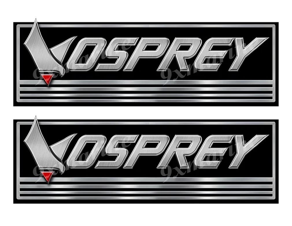 Two Osprey Custom Stickers - 10 inch long set. Remastered Name Plate ...