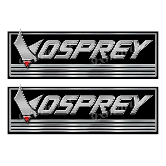 Two Osprey Custom Stickers - 10 inch long set. Remastered Name Plate ...