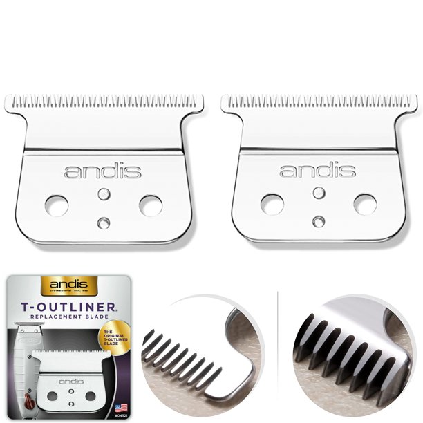 Two Pack Andis T-Outliner 04521 Carbon-Steel Hair Trimmer Blade for ...