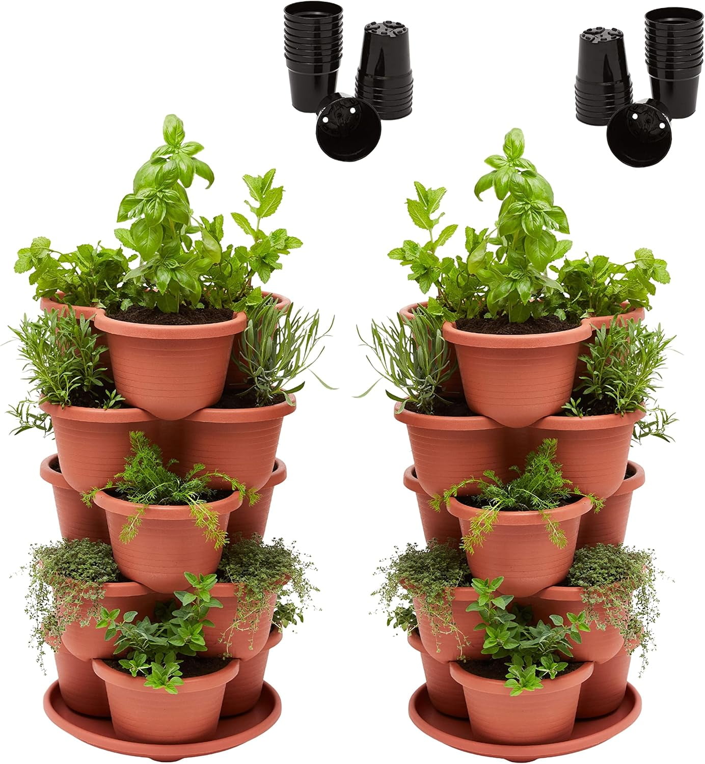 Two Pack of Vertical Planters - Stackable Garden for Herbs, Edible ...