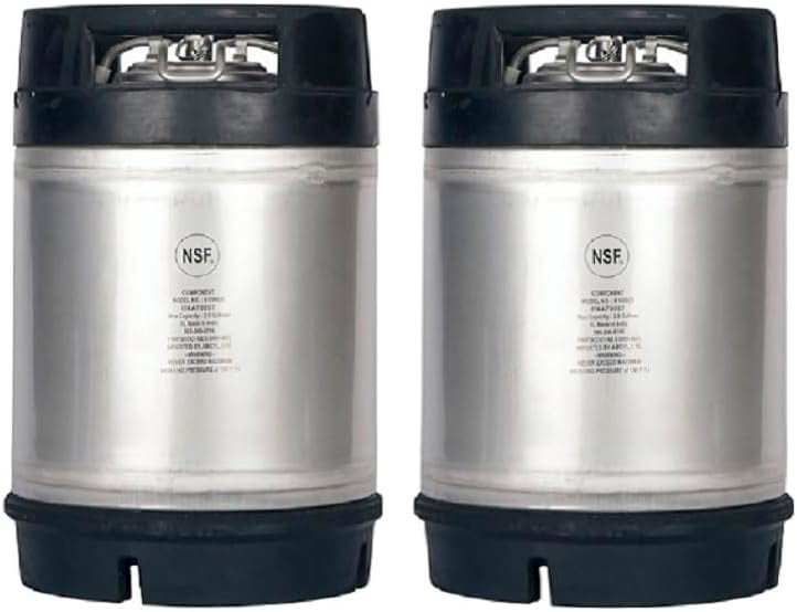 Two Pack of New 2.5 Gallon Ball Lock Kegs with Dual Rubber Handles ...