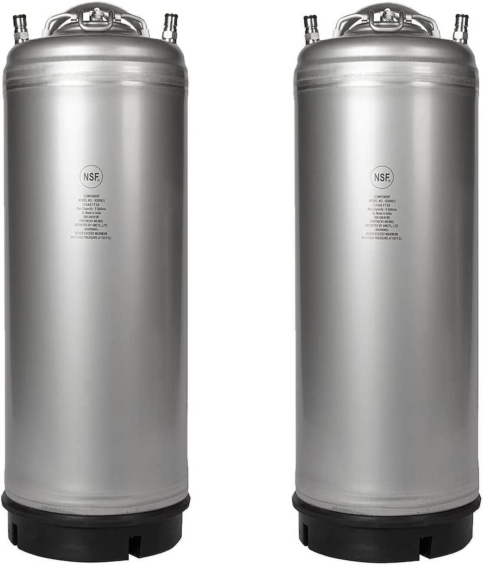Two Pack of New AMCYL 5 Gallon Ball Lock Kegs with Single Handle ...