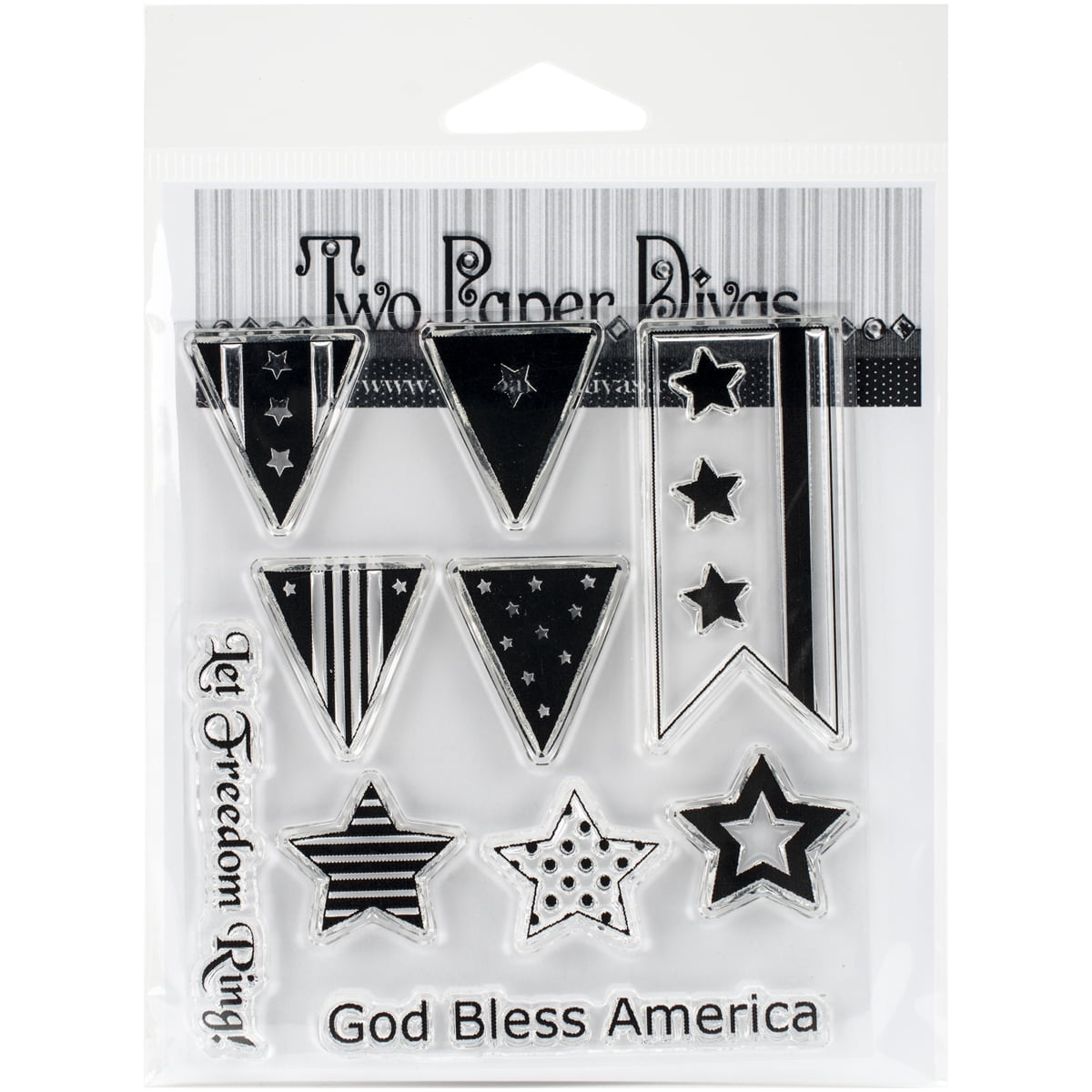 Two Paper Divas Clear Stamps 6"X4.5"-Let Freedom Ring, Pk 1, Two Paper ...