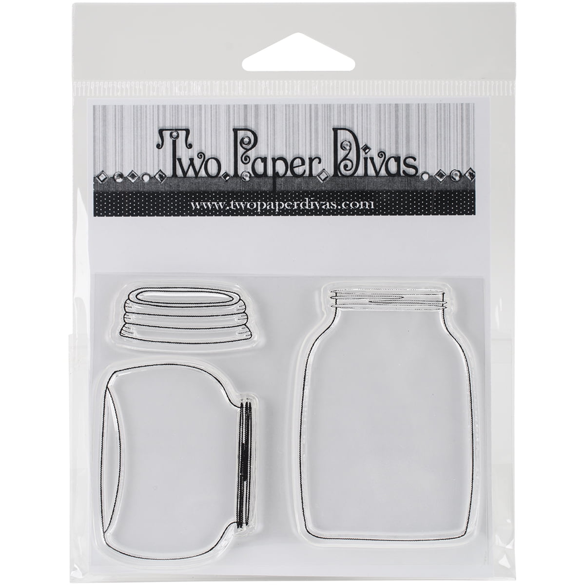 Two Paper Divas Clear Stamps 6"X4.5"-Mason Jars, Pk 1, Two Paper Divas ...