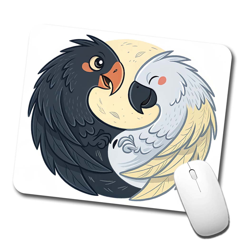 Two Parrots Yin Yang Mouse Pad Low Profile Gaming Mat - Walmart.com
