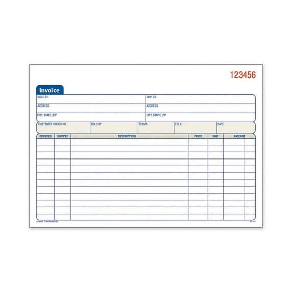"Two-Part Invoice Book, Two-Part Carbonless, 5.56 X 8.44, 1/page, 50 ...