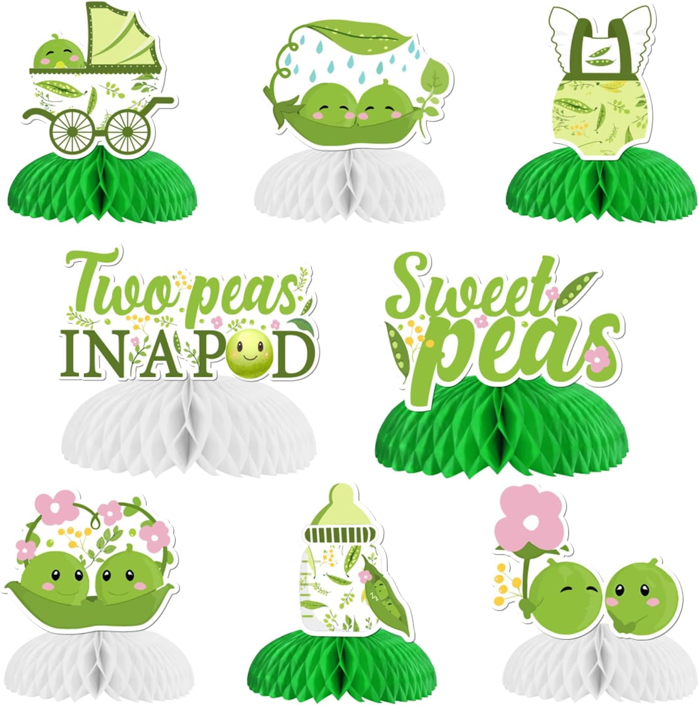 Two Peas in a Pod Party Decorations, Twins Baby Shower Honeycomb ...