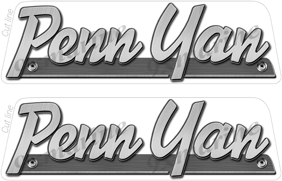 Two Penn Yan Boat Vintage Stickers. Brushed Metal Style - Walmart.com
