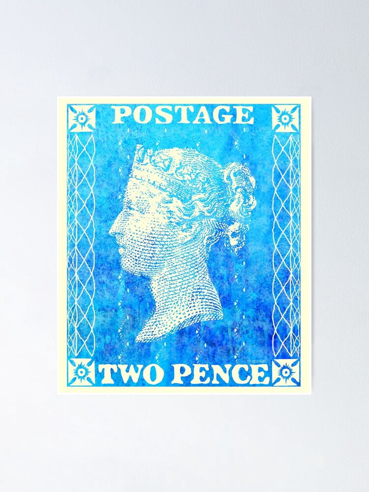 Two Penny Blue Postage Stamp Fashion Art Decor Frame - Walmart.com