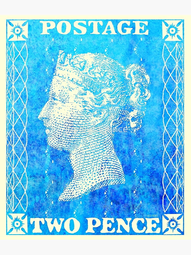 Two Penny Blue Postage Stamp Poster Framed-unframed - Walmart.com