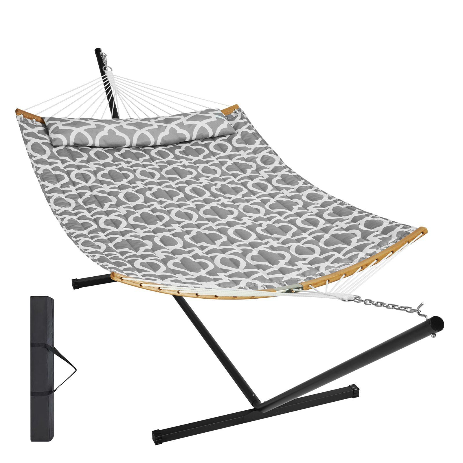 Two Person Hammock with Stand Included, Double Hammock with Curved ...