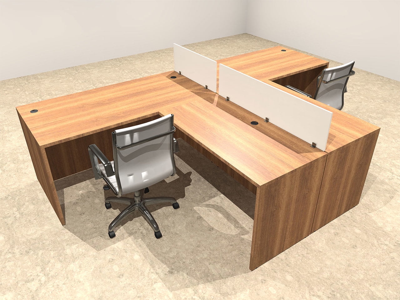 Two Person L Shaped Divider Office Workstation Desk Set, #OT-SUL-SP41 ...