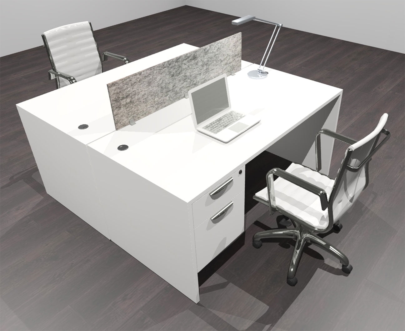 Two Person Modern Accoustic Divider Office Workstation Desk Set, #OF ...