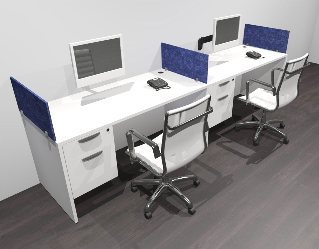 Two Person Modern Accoustic Divider Office Workstation Desk Set, #OF ...