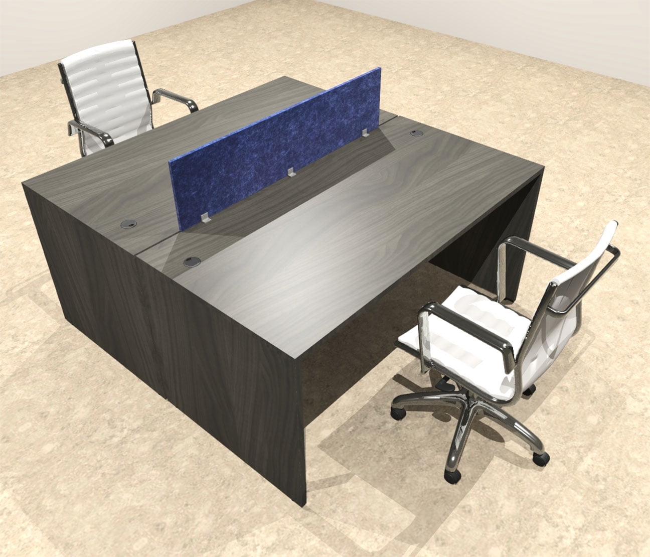 Two Person Modern Accoustic Divider Office Workstation Desk Set, #OT-SUL-FPRB49 - Walmart.com