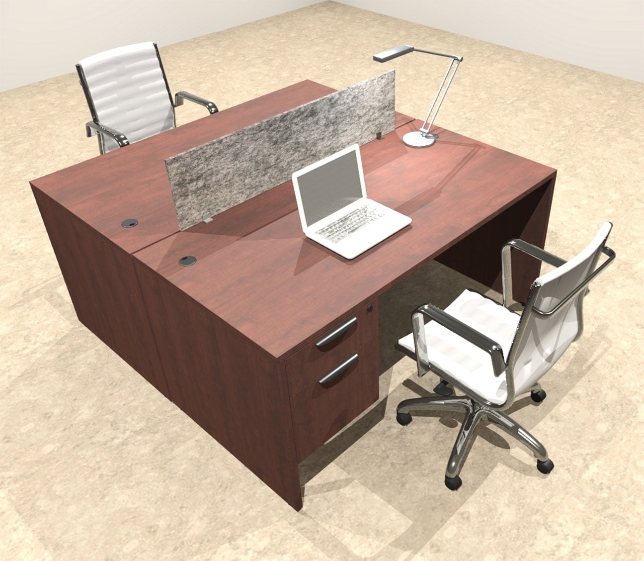 Two Person Modern Accoustic Divider Office Workstation Desk Set, #OT ...