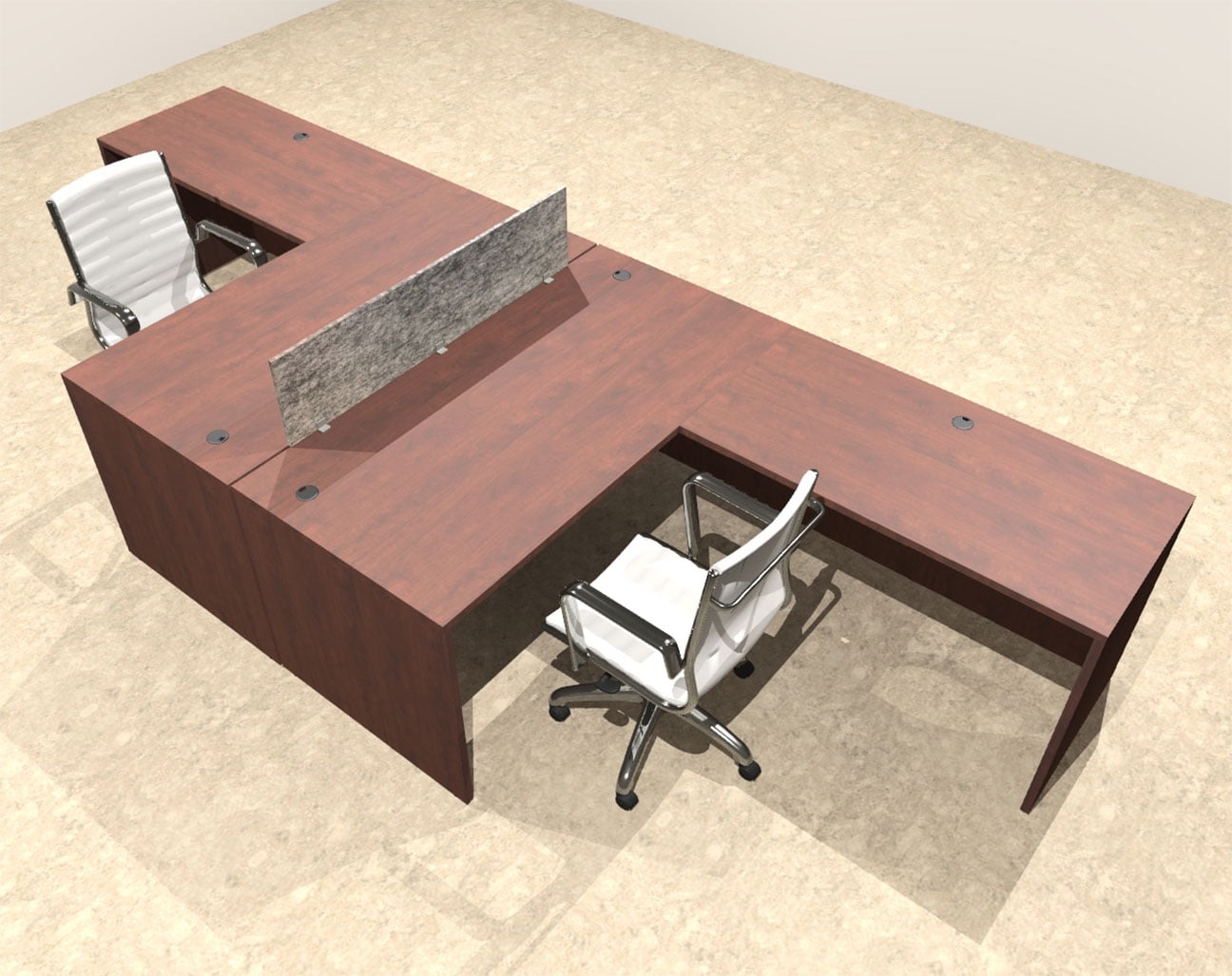 Two Person Modern Accoustic Divider Office Workstation Desk Set, #OT ...