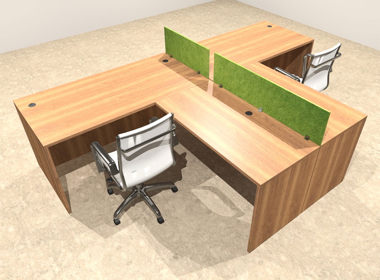 Two Person Modern Accoustic Divider Office Workstation Desk Set, #OT ...