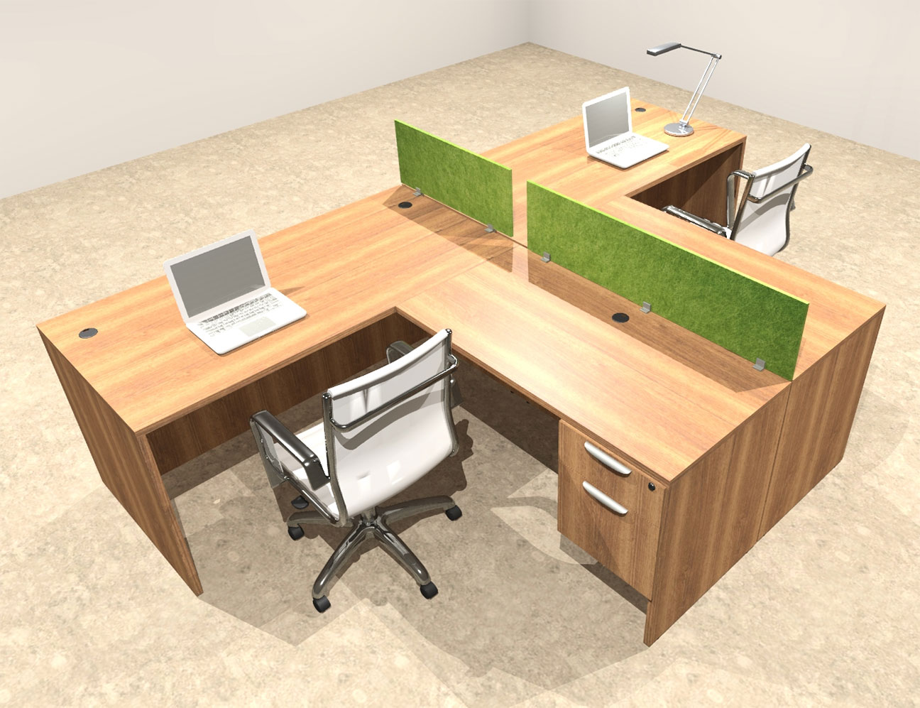 Two Person Modern Accoustic Divider Office Workstation Desk Set, #OT-SUL-SPRA53 - Walmart.com