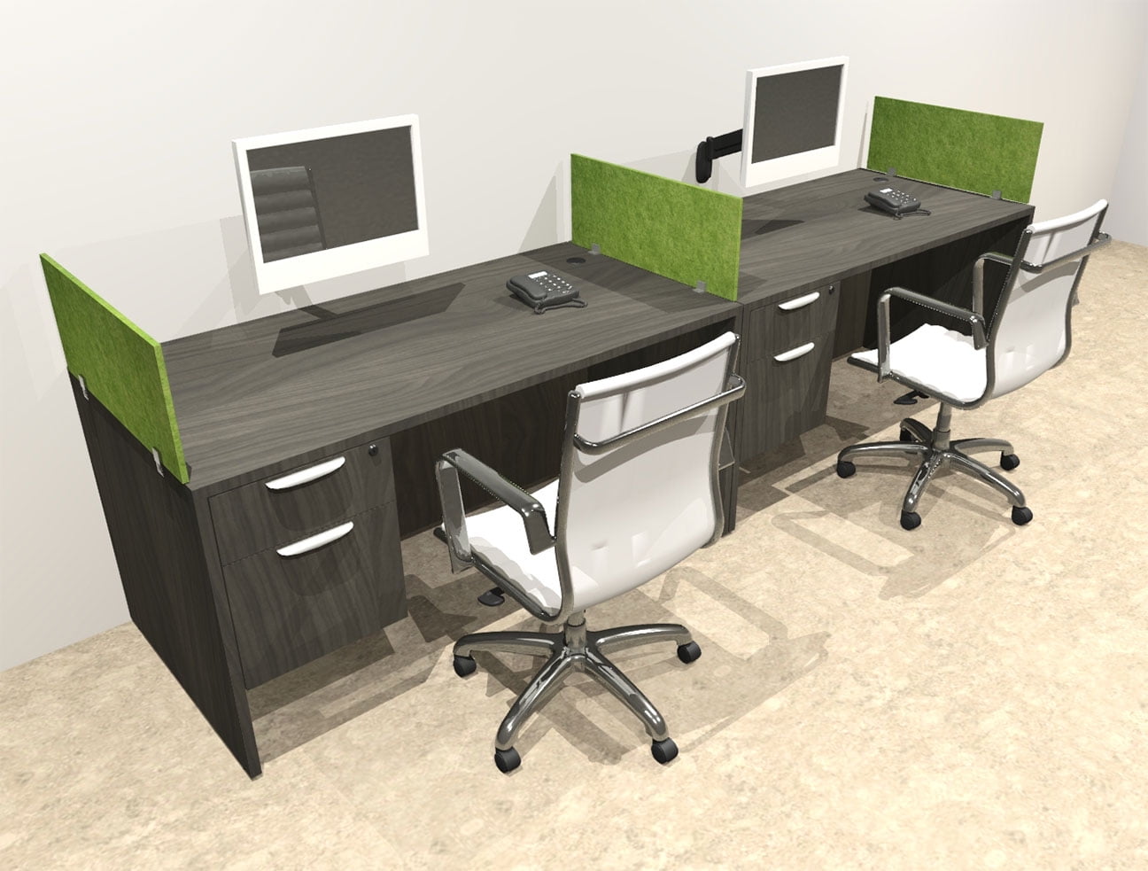 Two Person Modern Accoustic Divider Office Workstation Desk Set, #OT-SUL-SPRA70 - Walmart.com