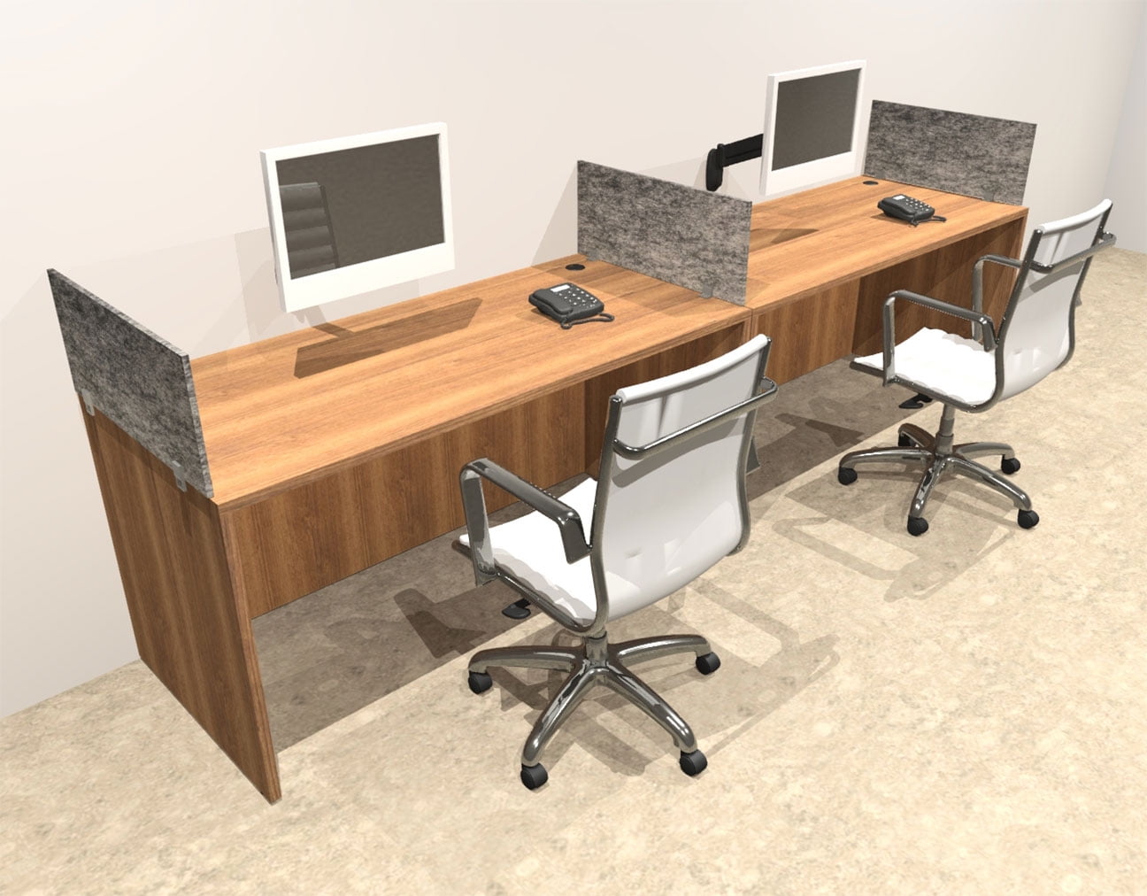 Two Person Modern Accoustic Divider Office Workstation Desk Set, #OT ...
