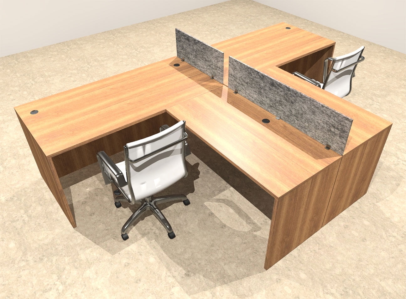 Two Person Modern Accoustic Divider Office Workstation Desk Set, #OT-SUL-SPRG41 - Walmart.com