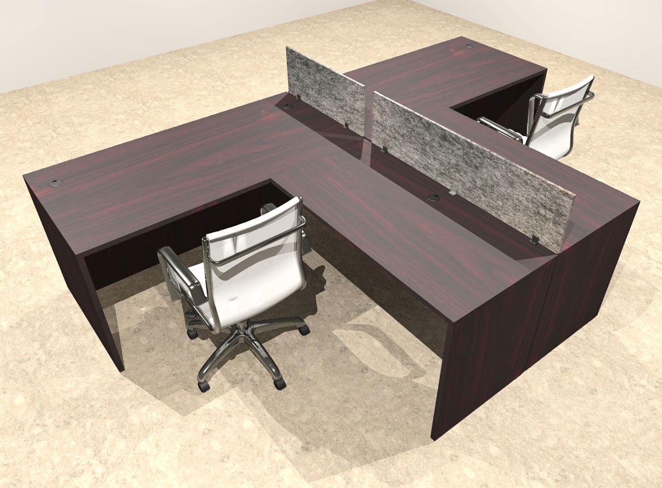 Two Person Modern Accoustic Divider Office Workstation Desk Set, #OT-SUL-SPRG43 - Walmart.com