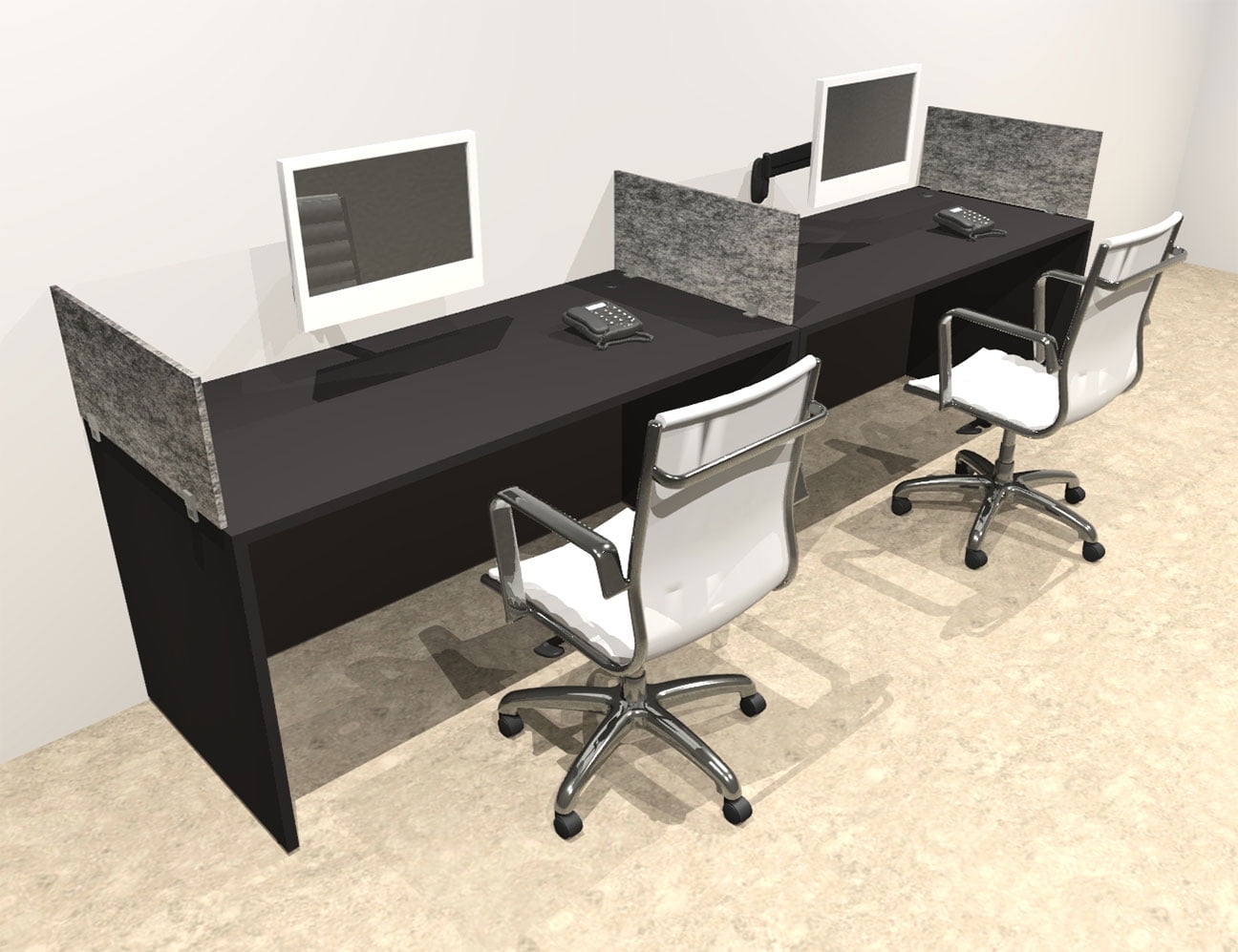 Two Person Modern Accoustic Divider Office Workstation Desk Set, #OT-SUL-SPRG4 - Walmart.com