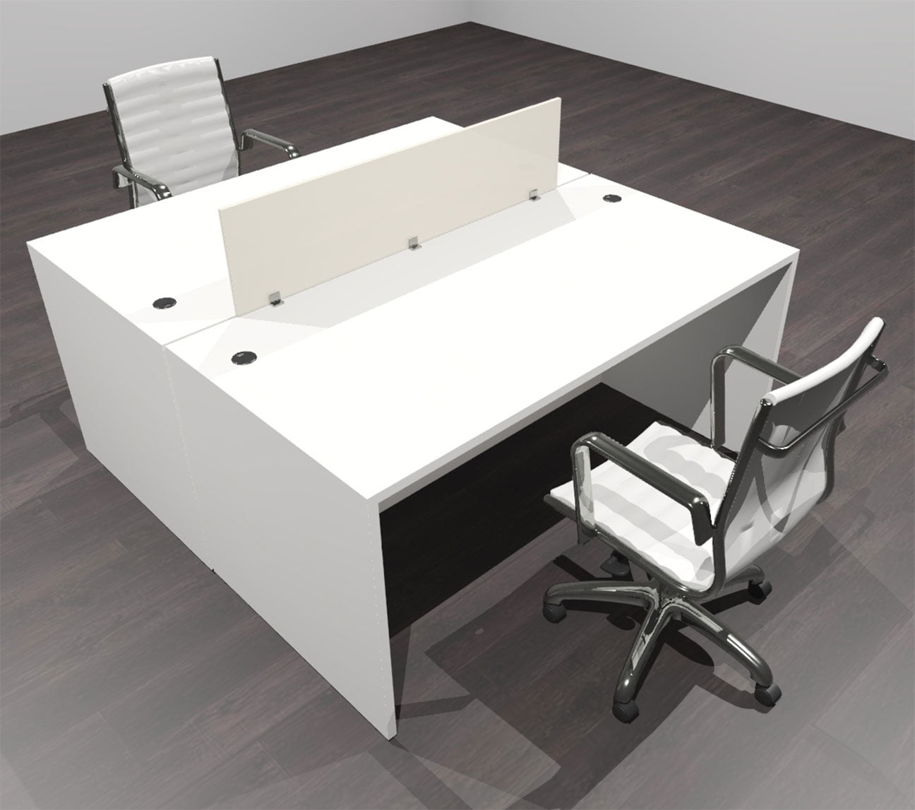 Two Person Modern Acrylic Divider Office Workstation Desk Set, #OF-CPN ...