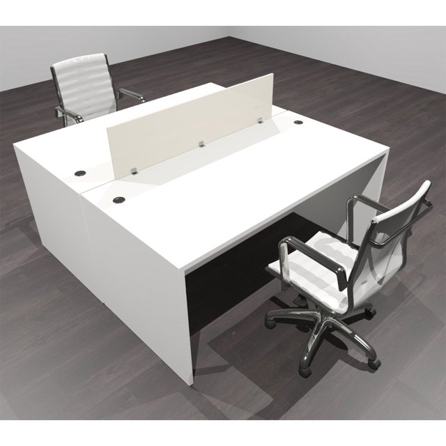 Two Person Modern Acrylic Divider Office Workstation Desk Set, #OF-CPN ...