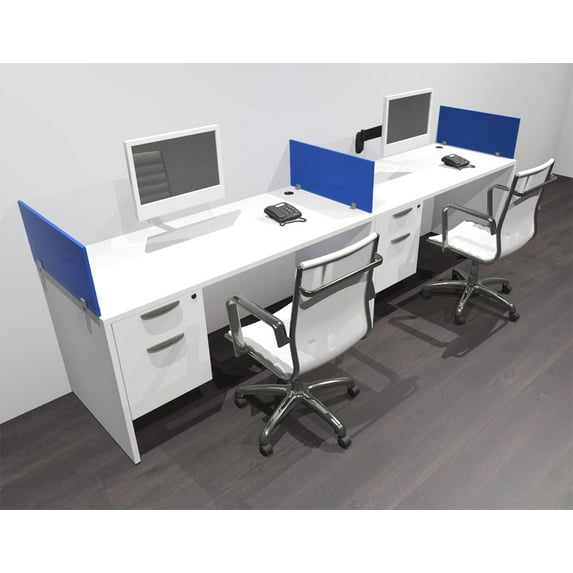 Two Person Modern Acrylic Divider Office Workstation Desk Set, #OF-CPN ...
