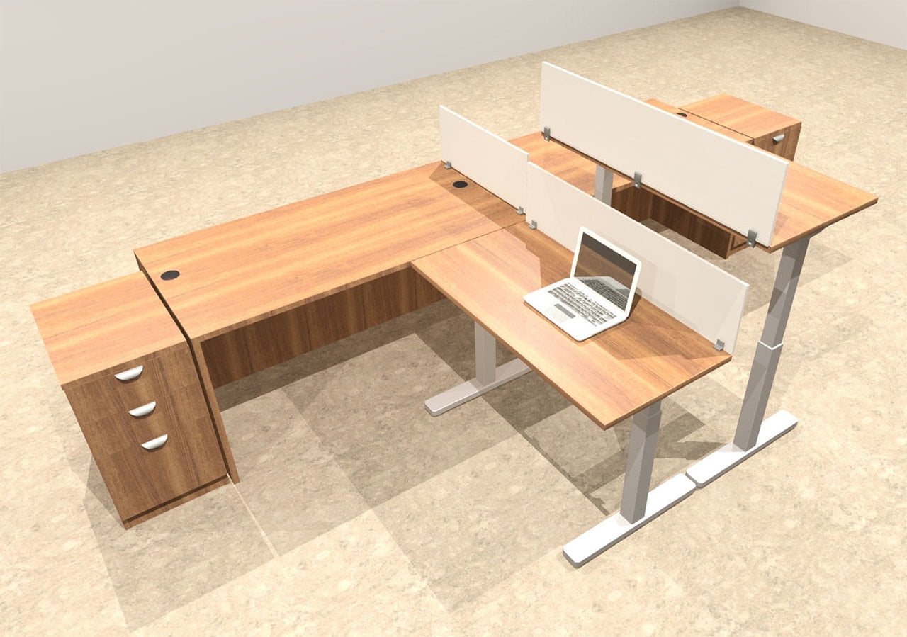 Two Persons Modern Power Height Adjustable Leg Divider Workstation, #OT ...