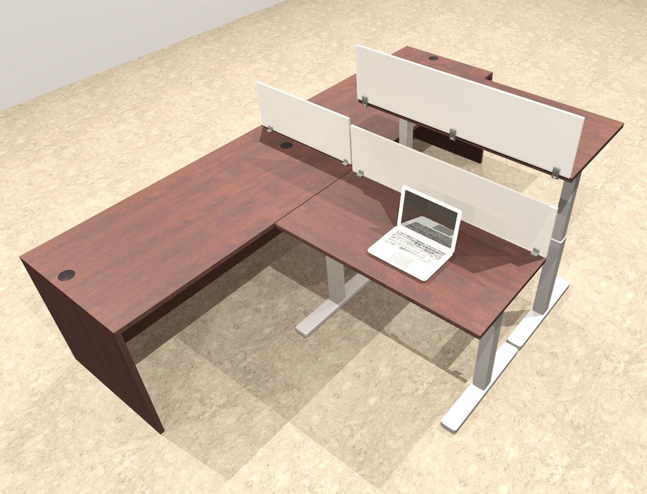 Two Persons Modern Power Height Adjustable Leg Divider Workstation, #OT ...