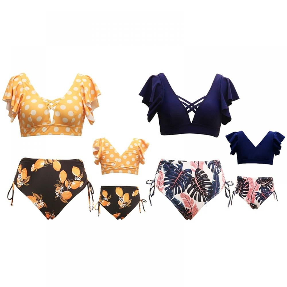 Two Piece Bathing Suit Mommy And Me Swimsuit Family Matching Swimsuit ...