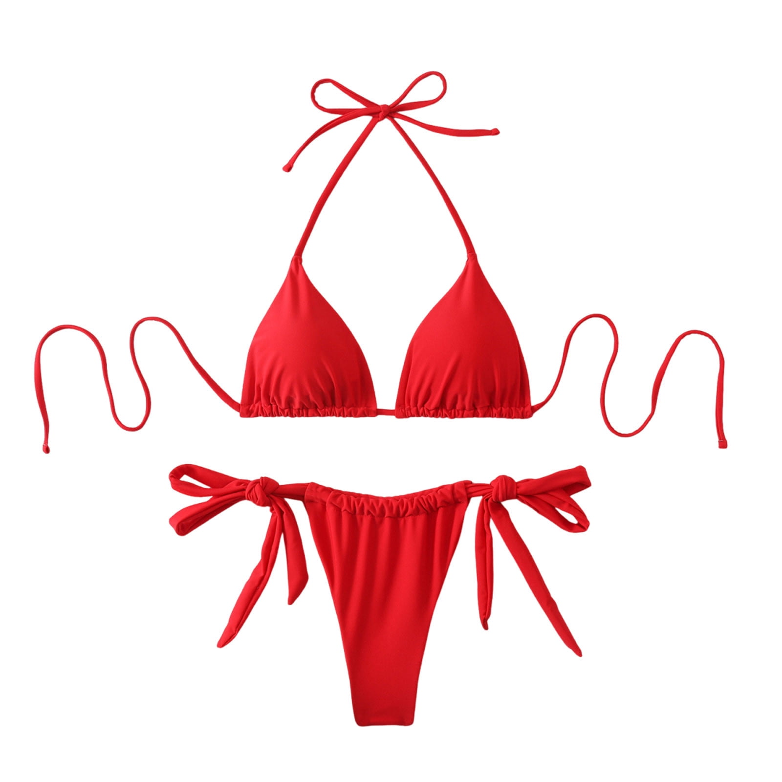 Two Piece Bathing Suits for Women Push Up Bikini Sets Halter Swimsuit ...
