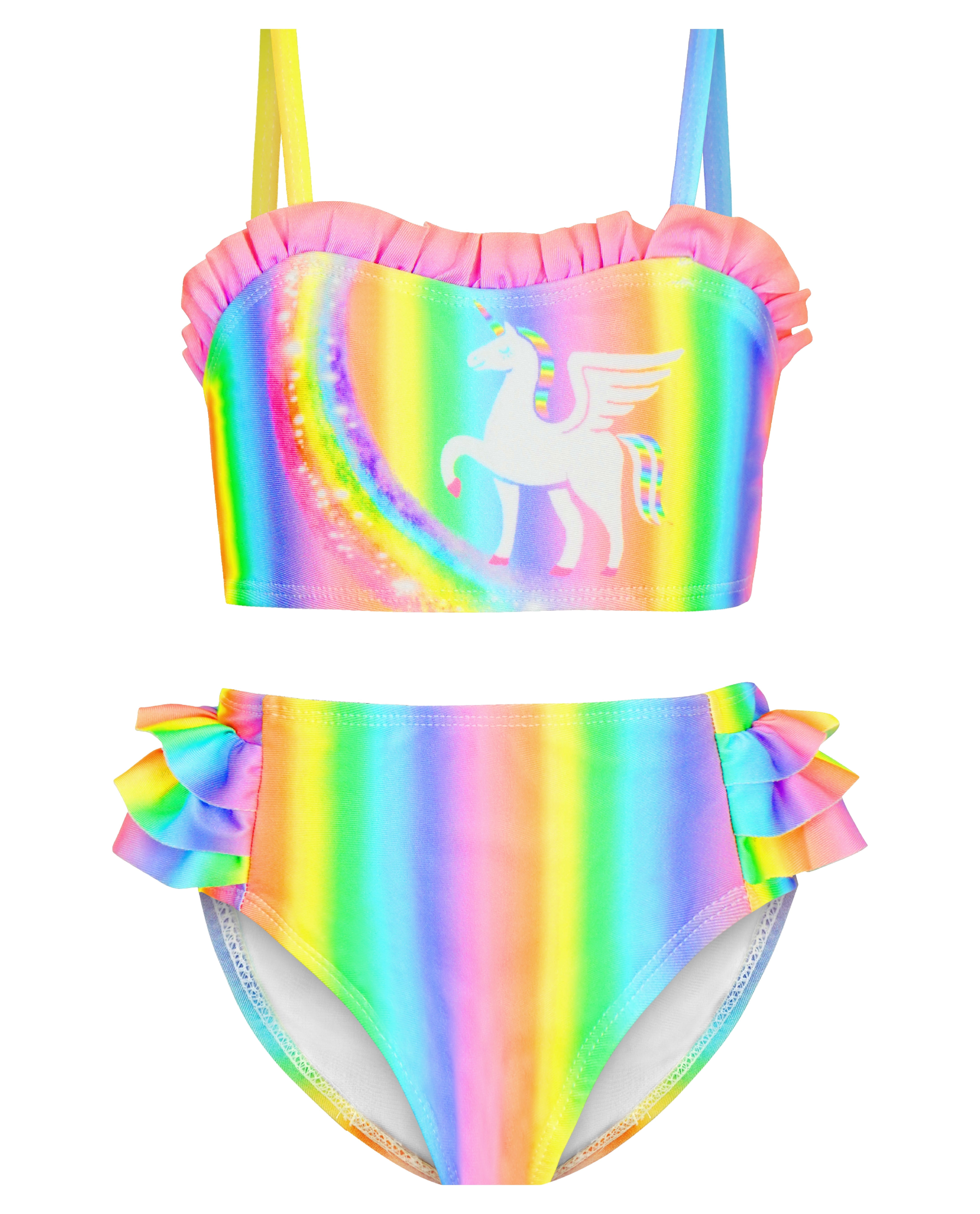 Two Piece Bikini Set for Girls Rainbow Color Swimsuit Toddler Kids ...