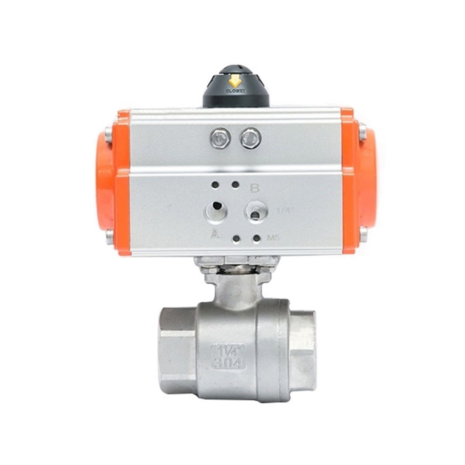Two Piece High Platform Pneumatic Ball Valve DN15-DN50 Stainless Steel Pneumatic Ball Valve ...