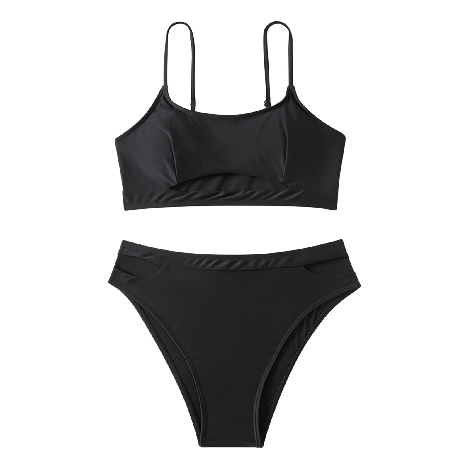 Two Piece High Waisted Bathing Suit Green Bikini Top Women Swimsuit