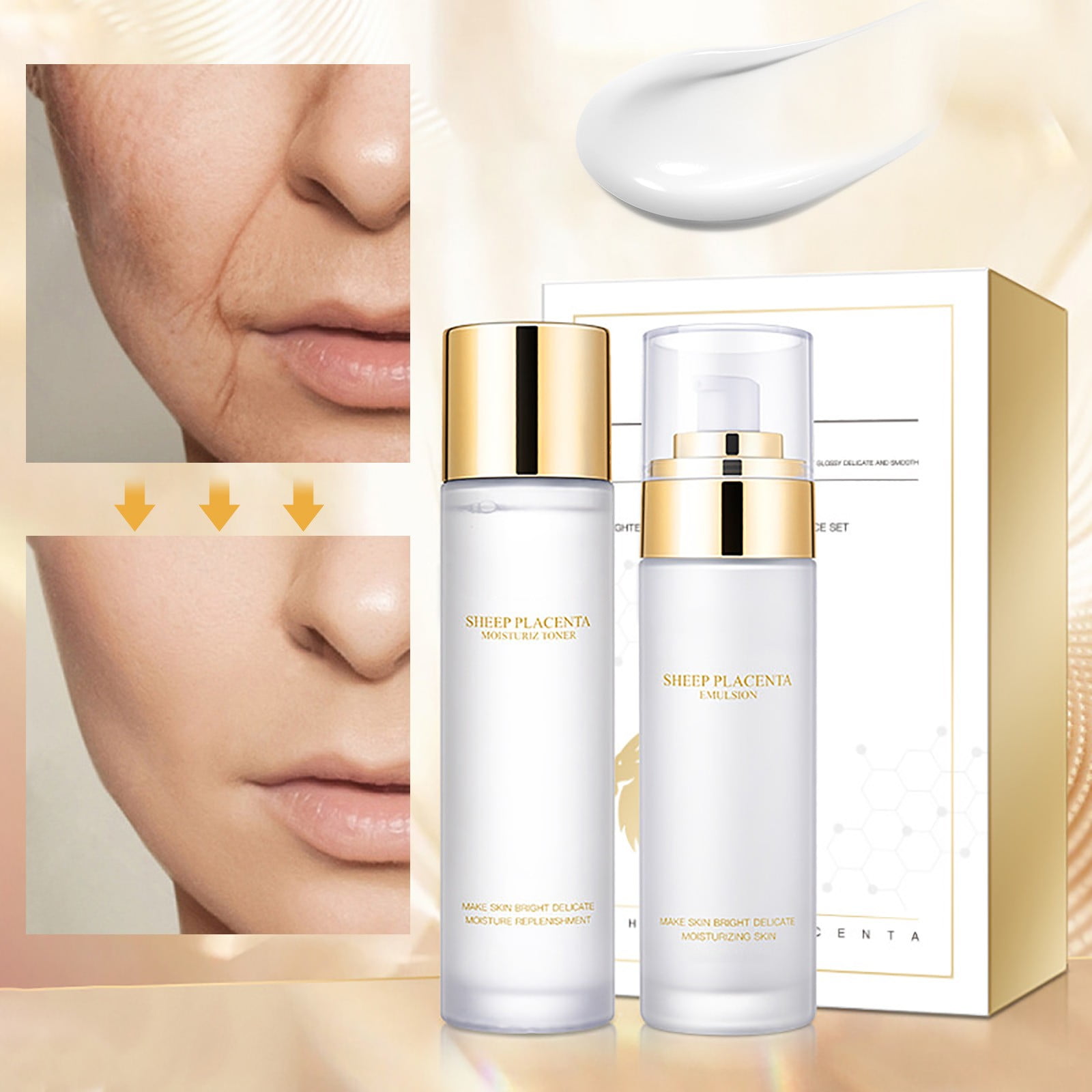 Two Piece Moisturizing And Moisturizing Facial Care Emulsion Face ...