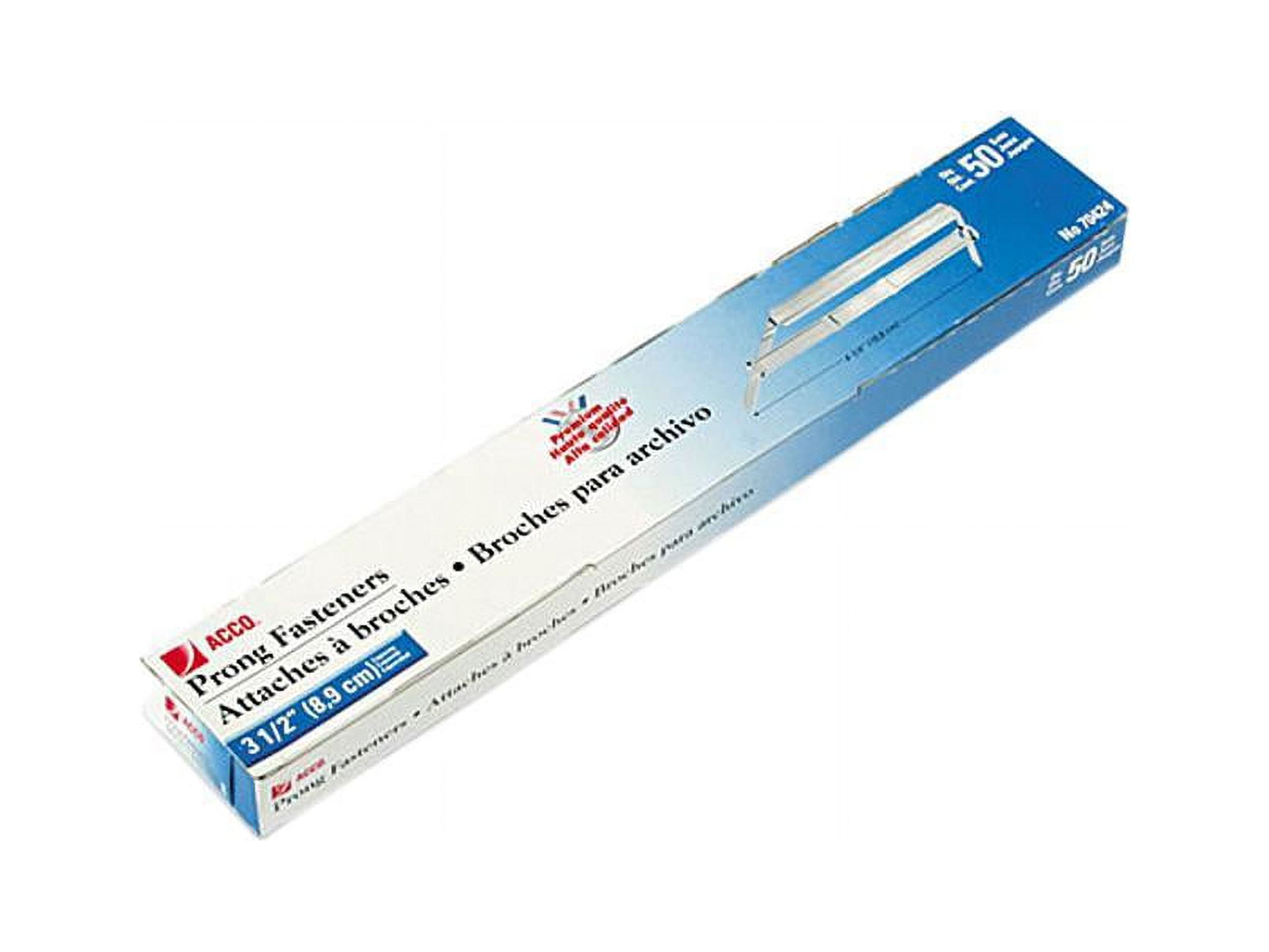 Two-Piece Paper Fasteners, 3 1/2" Capacity, 4 1/4" Center, Silver, 50 ...